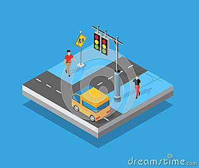 Isometric Crossroads Intersection Of Streets Of Highways Cartoon Vector | CartoonDealer.com ...