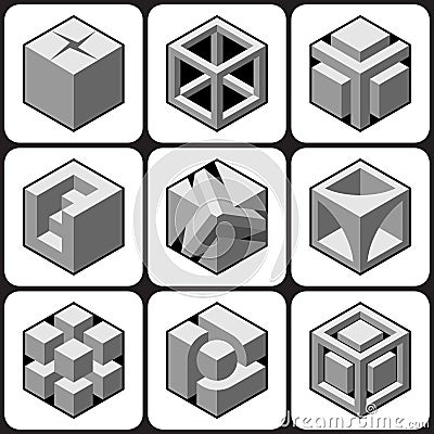 Cube design elements stock vector. Illustration of design - 26517862