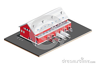 Isometric Distribution Logistic Center. Warehouse Storage Facilities ...