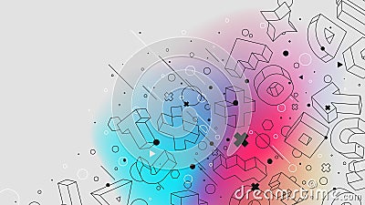 Isometric Figures Abstract Gradient Background Mathematic 3d Structure ...