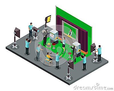 Isometric Filming Process Concept Cartoon Vector | CartoonDealer.com ...