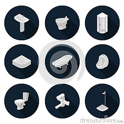 Isometric Flat Icons Sanitary Ware Royalty-Free Stock Photography ...