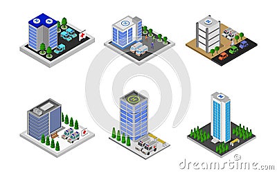 Isometric Hospitals Set Vector Illustration | CartoonDealer.com #204090667