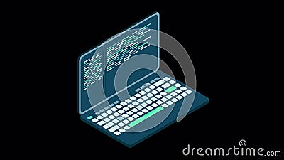 Isometric Laptop with Coding. Programming Concept. Digital Learning ...