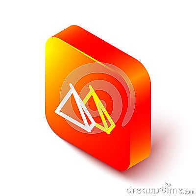 Isometric Line Egypt Pyramids Icon Isolated On White Background. Symbol ...