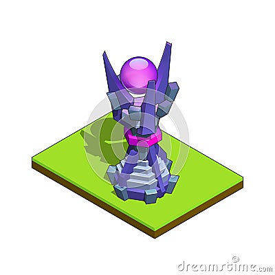 Isometric Medieval Magic Tower Defense For Game Isolated On White ...