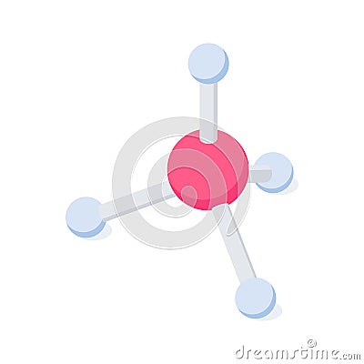 Isometric Molecule Model For Chemical Education Or Laboratory Concept ...