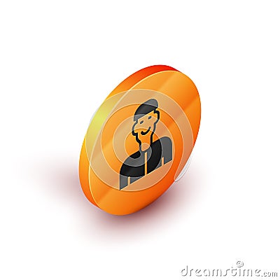 Isometric Positive Thinking Icon Isolated On White Background. Orange ...