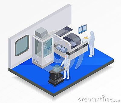 Isometric Semiconductor Laboratory Composition Cartoon Vector ...
