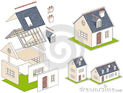 Isometric Vector Illustration Of A House In Kit Royalty Free Stock ...