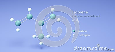 Isoprene, Molecular Structures, Hydrocarbon, Ball And Stick Model 3d ...