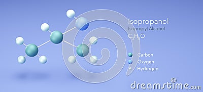 Isopropanol, Isopropyl Alcohol. Molecular Structure 3d Rendering ...