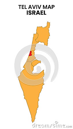 Israel Map. Map Of Israel With Borders Of Regions. Tel Aviv District ...