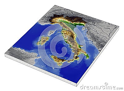 Italy, 3D Relief Map Stock Photo - Image: 3002950