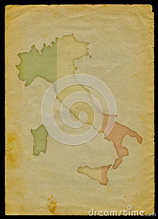 Italy Map On Old Paper Stock Image | CartoonDealer.com #5987503