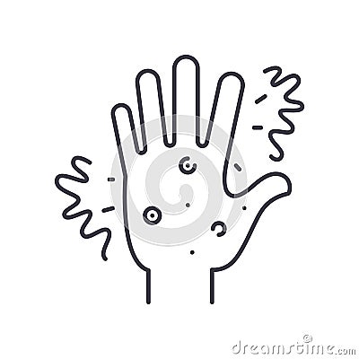 Itching And Rash Icon, Linear Isolated Illustration, Thin Line Vector ...