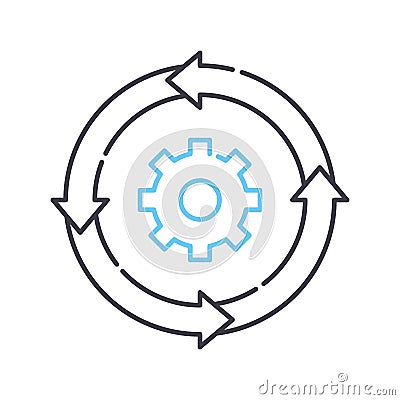 Iteration Cycle Line Icon, Outline Symbol, Vector Illustration, Concept ...