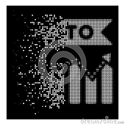 White Dust Pixel Halftone ITO Chart Icon Vector Illustration ...