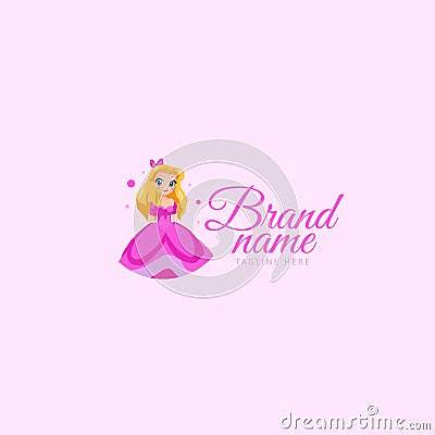 Ittle Pink Princess Logo Cartoon Vector | CartoonDealer.com #288770177