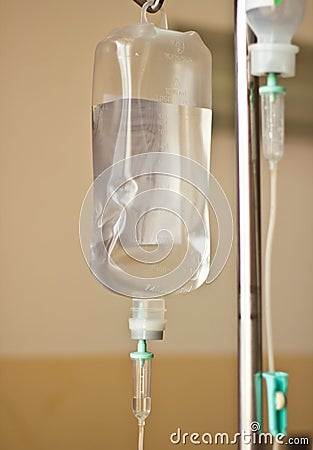 IV Bag Hanging On A Metal Pole Stock Photography - Image: 28075302