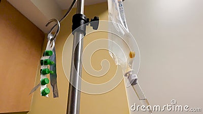 IV Drip Bag and Tube on a Pole Dripping Stock Video - Video of medical ...