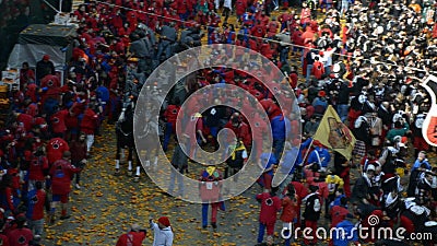 Ivrea Carnival 27 02 2017 stock footage. Video of culture - 87639306