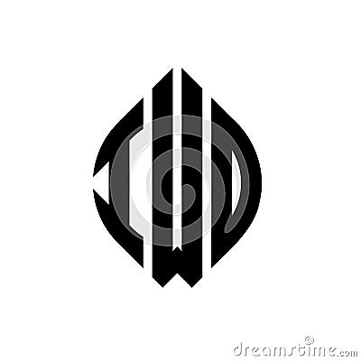IWO Circle Letter Logo Design With Circle And Ellipse Shape. IWO ...
