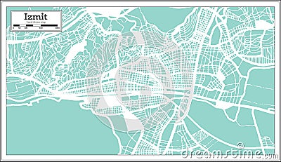 Izmit Turkey City Map In Retro Style. Outline Map Cartoon Vector ...