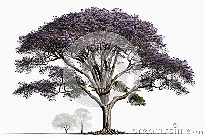 Jacaranda Tree On A White Background. Generative AI Royalty-Free Stock ...