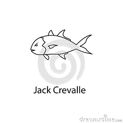 Jack Crevalle Icon. Element Of Marine Life For Mobile Concept And Web ...
