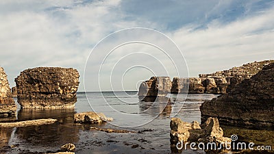 Jagged rocks and sea stock video. Video of geologic, coast - 63137273