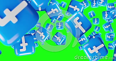 Green Screen Animated Email Logo Falling Down Stock Video - Video of ...