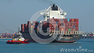 January 23, 2023 Mersin, Turkey: Large Cargo Container Ship Loaded with ...