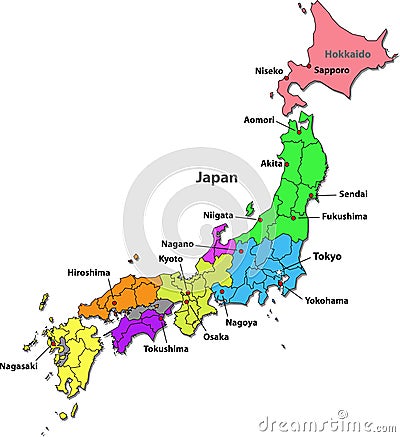 Japan Map Royalty Free Stock Photo - Image: 13084115