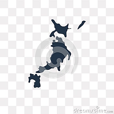 Japan Map Vector Icon Isolated On Transparent Background, Japan ...