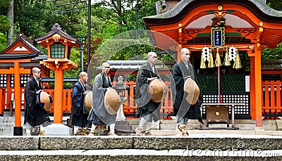 Japanese Monks At Shinto Shrine Editorial Stock Image - Image: 28311454