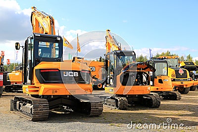 JCB Crawler Excavators On Display Editorial Image | CartoonDealer.com ...
