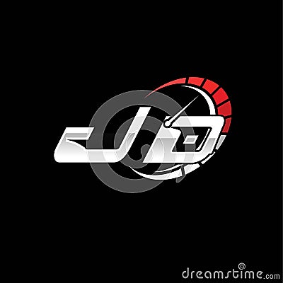 JD Logo Letter Speed Meter Racing Style Vector Illustration ...