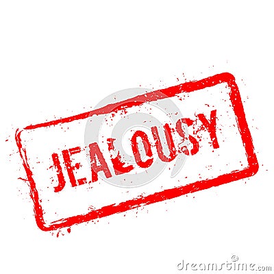 Jealousy Red Rubber Stamp Isolated On White. Vector Illustration ...
