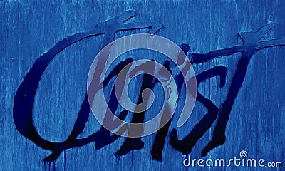 Jesus Christ Sign In Blue Stock Photography | CartoonDealer.com #83366