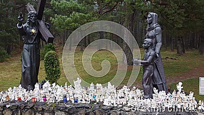 Jesus Christ Statue in Forest Stock Video - Video of famous, clouds ...