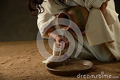 Jesus Pouring Water Royalty Free Stock Images - Image: 28012149