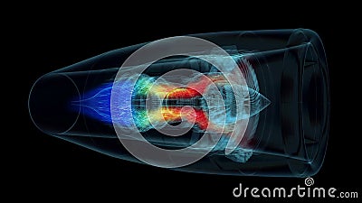 Jet Engine 3D X-ray Blue Transparent Isolated on Stock Footage - Video ...