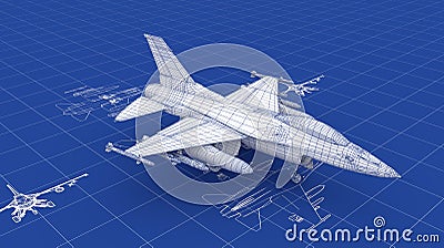 Jet Fighter Aircraft Blueprint Stock Image - Image: 24706271