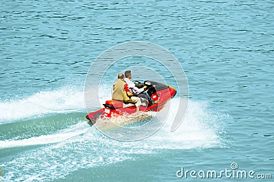 Man on a High Speed Jet Ski Stock Photo - Image of moving, lifestyle ...