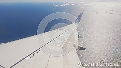 Jet Wing Flying Over the Ocean with Text Space Stock Video - Video of ...