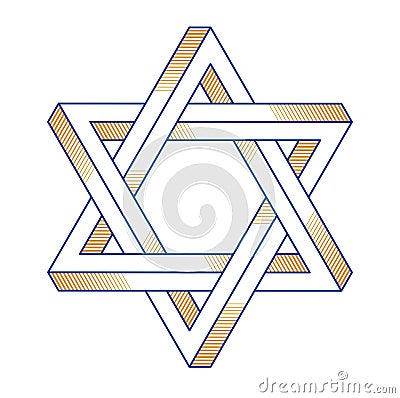 Jewish Hexagonal Star Sacred Geometry Religion Symbol Created From Two ...