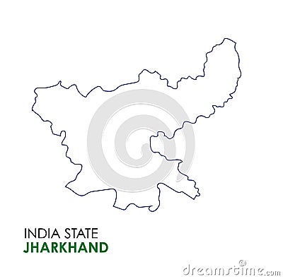 Jharkhand Map Of Indian State. Jharkhand Map Vector Illustration ...