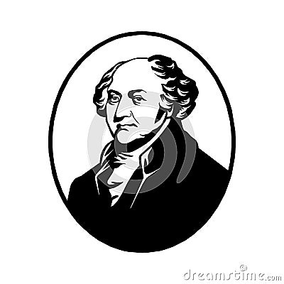John Adams Usa President Vector Sketch Portrait In Eps 10 ...
