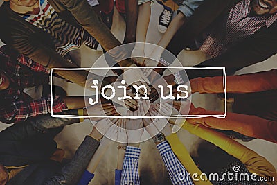 Join Us Team Recruitment Register Membership Hiring Concept Stock Photo ...